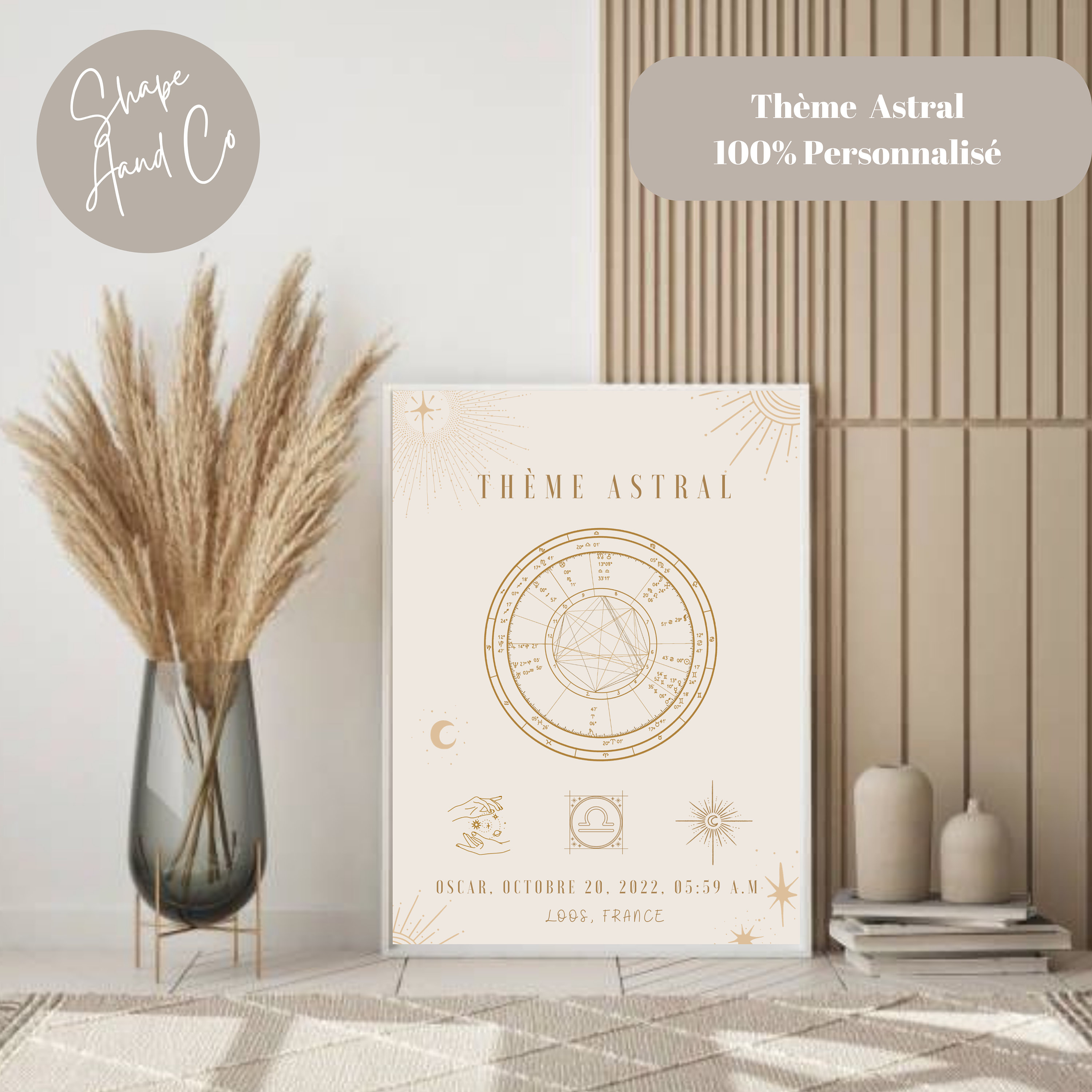 Affiche thème Astral personnalisé / Astrologie / Signe astrologique ...