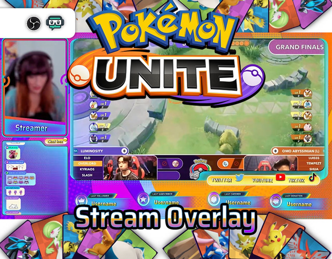 Pokemon Unite Stream Overlay - Twitch Youtube Kick... / English ...