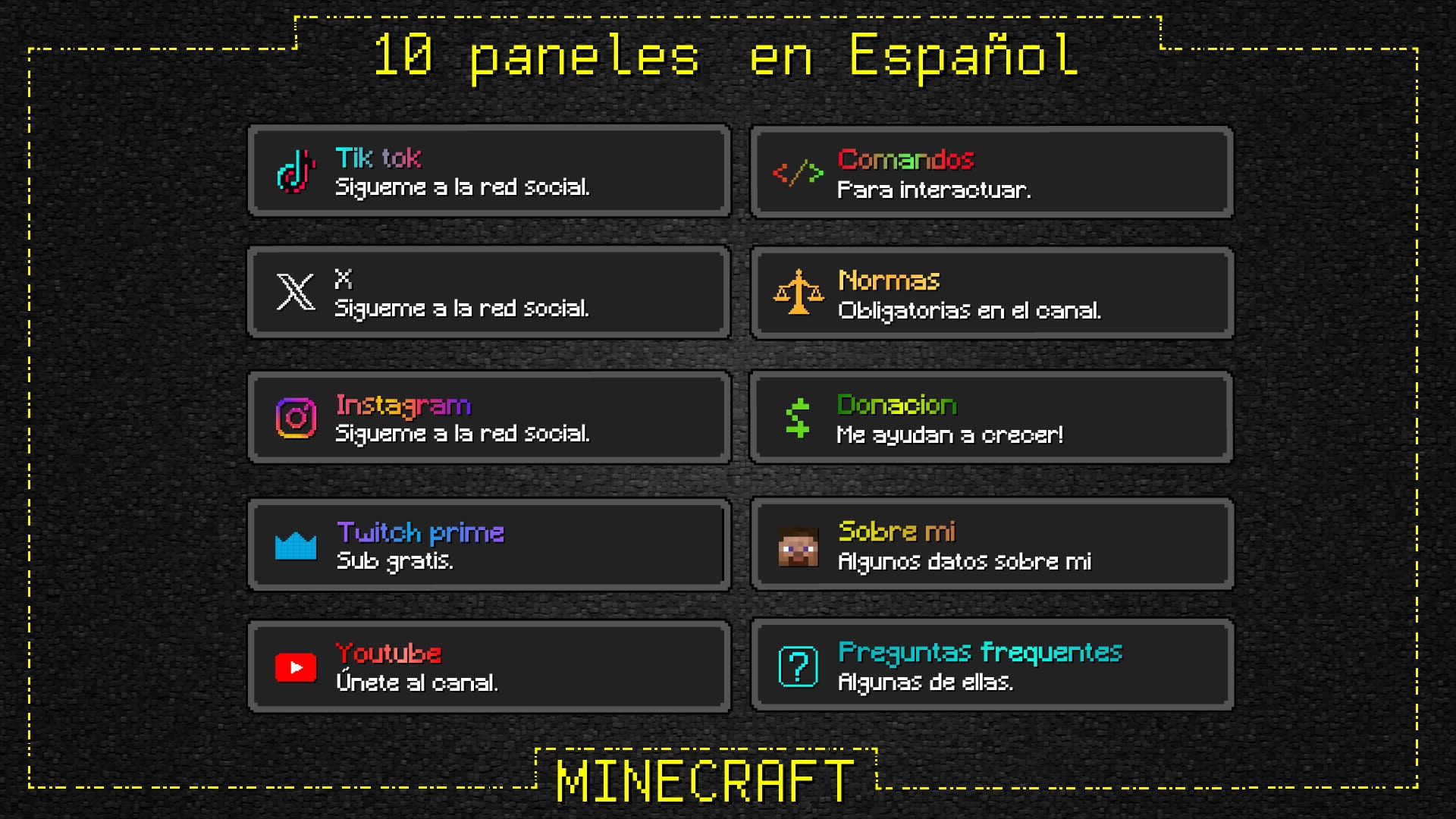 Twitch Panels Minecraft Achievements Spanish - Etsy