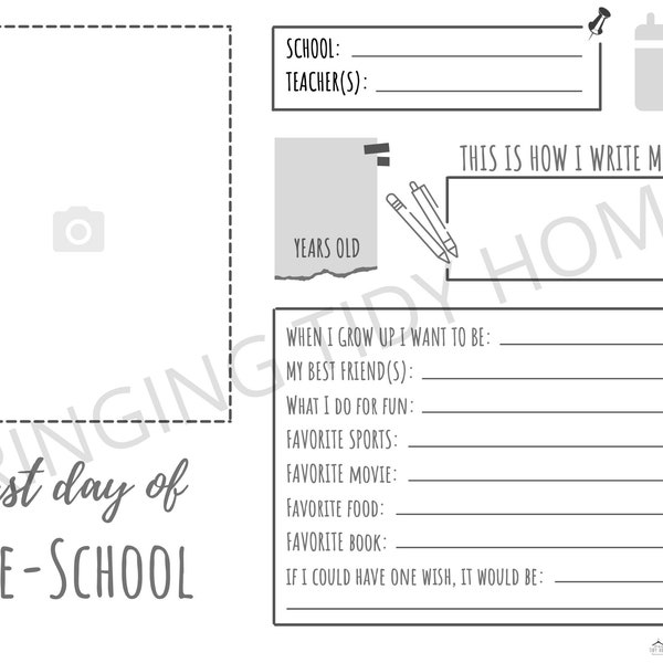 School Memory Box Sheet - Etsy