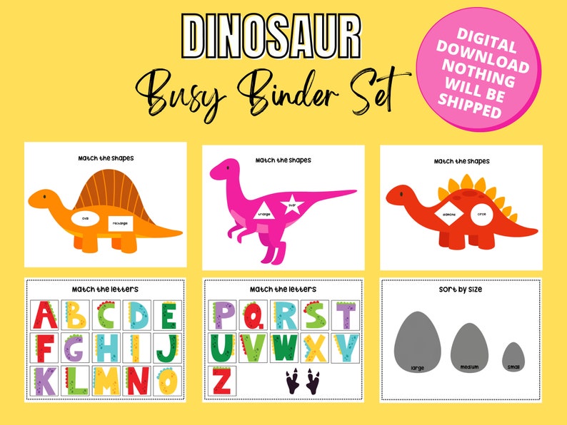 Dinosaur Busy Book Printable, Dinosaur Busy Binder Printable ...