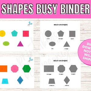 Shapes Printable Toddler Busy Book. Shape Matching Activities for ...