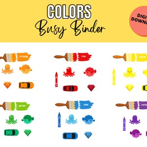 Color Matching Printable, Busy Binder Colors Printable, Color Sorting ...