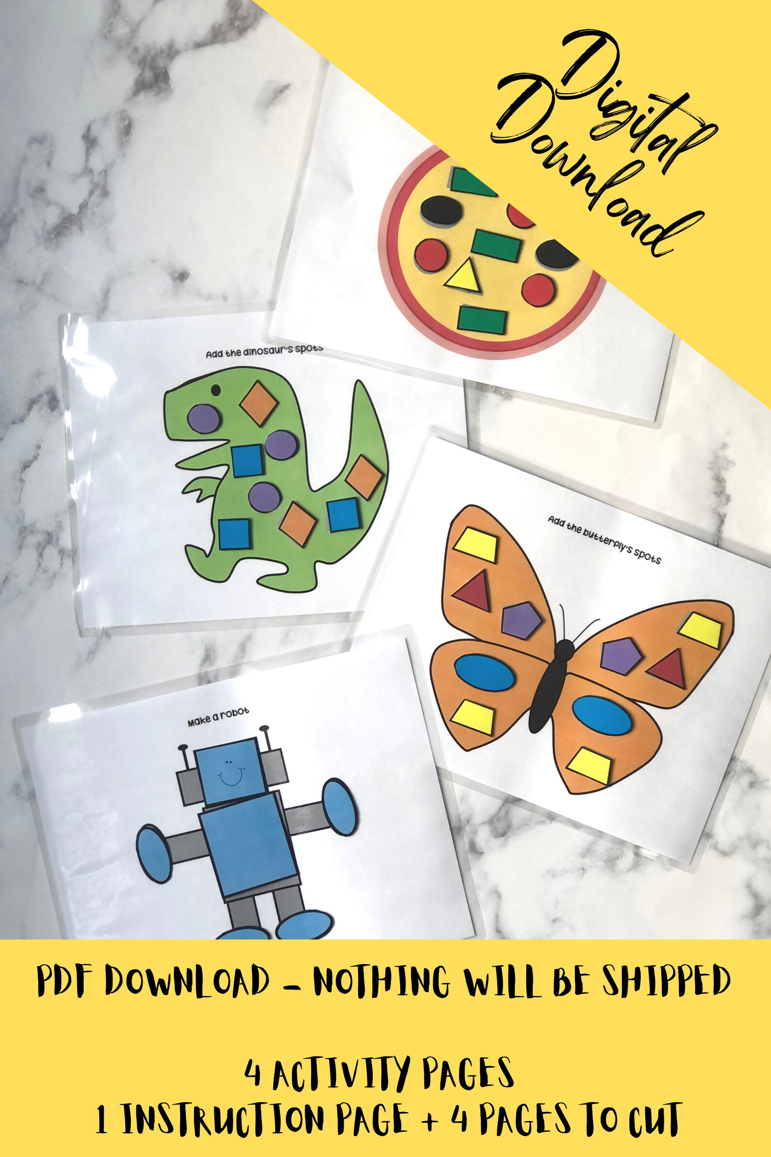 Shapes Printable for Busy Binders or Busy Book. Preschool Shapes ...