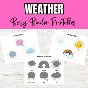 Toddler Busy Book, Weather Printable, Busy Book Weather, Weather ...