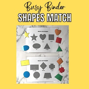 Shapes Printable Toddler Busy Book. Shape Matching Activities - Etsy