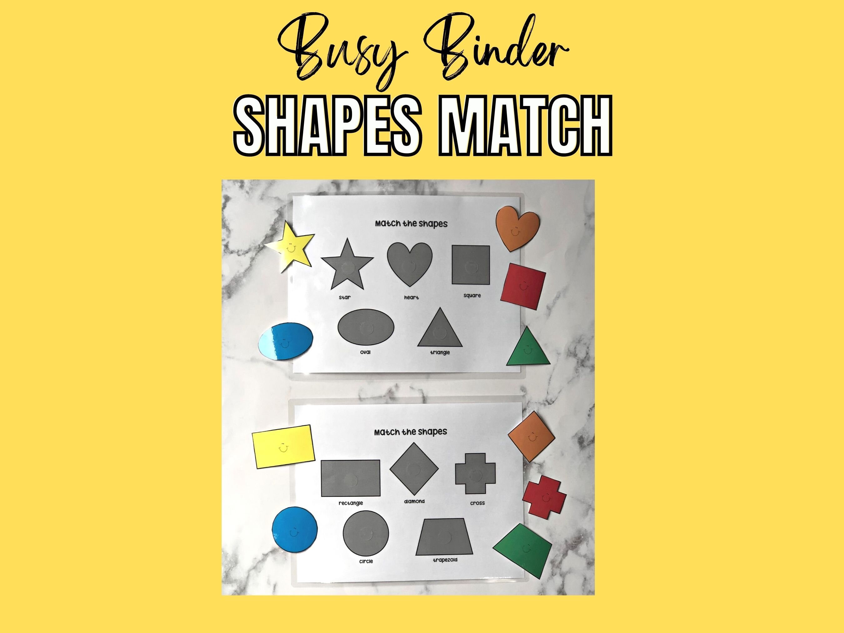 Shapes Printable Toddler Busy Book. Shape Matching Activities - Etsy