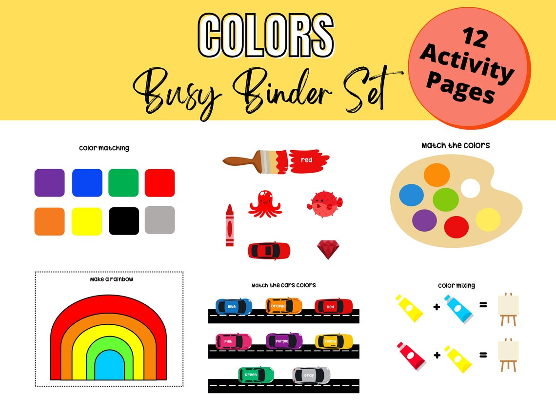 Color Matching Printable, Busy Binder Colors Printable, Color Sorting ...