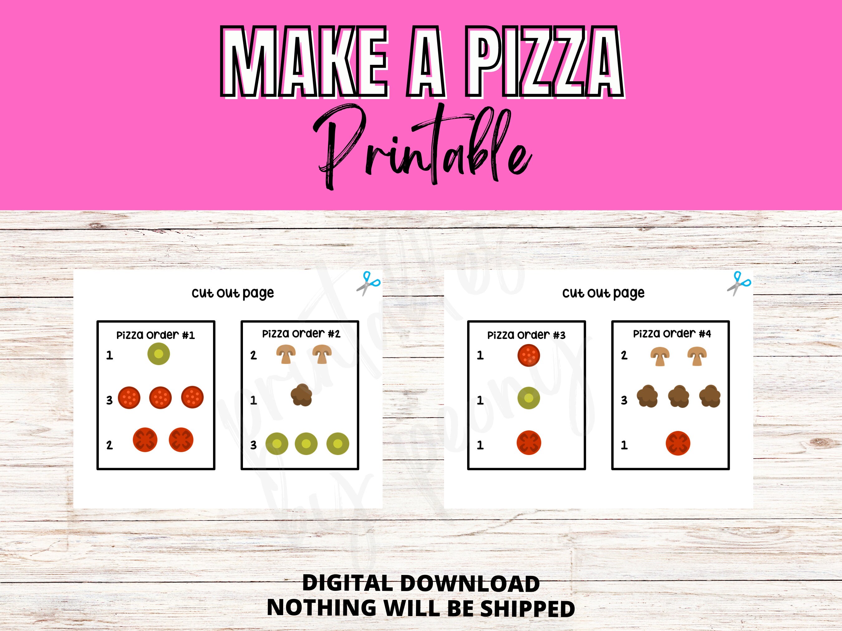 Printable Make Your Own Pizza Counting Game, Busy Binder, Printable ...