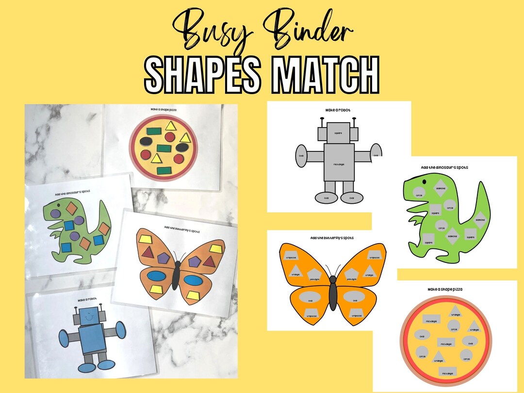 Shapes Printable for Busy Binders or Busy Book. Preschool - Etsy