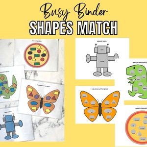 Shapes Printable for Busy Binders or Busy Book. Preschool - Etsy