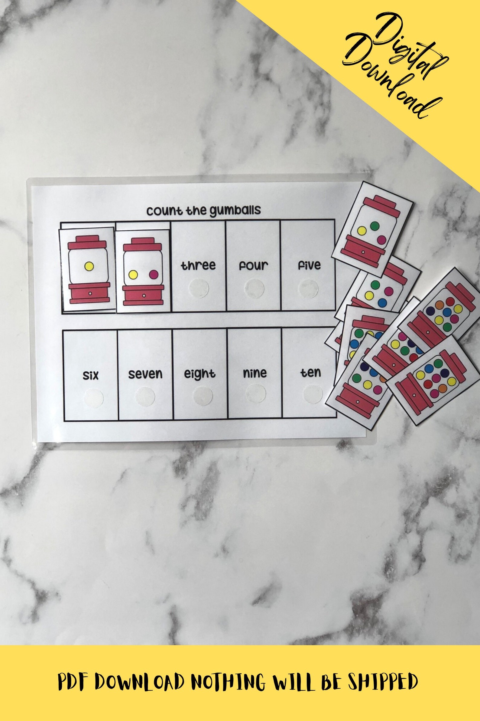 Gumball Numbers 1-10 & Counting Printable Busy Book. Gumball Numbers ...