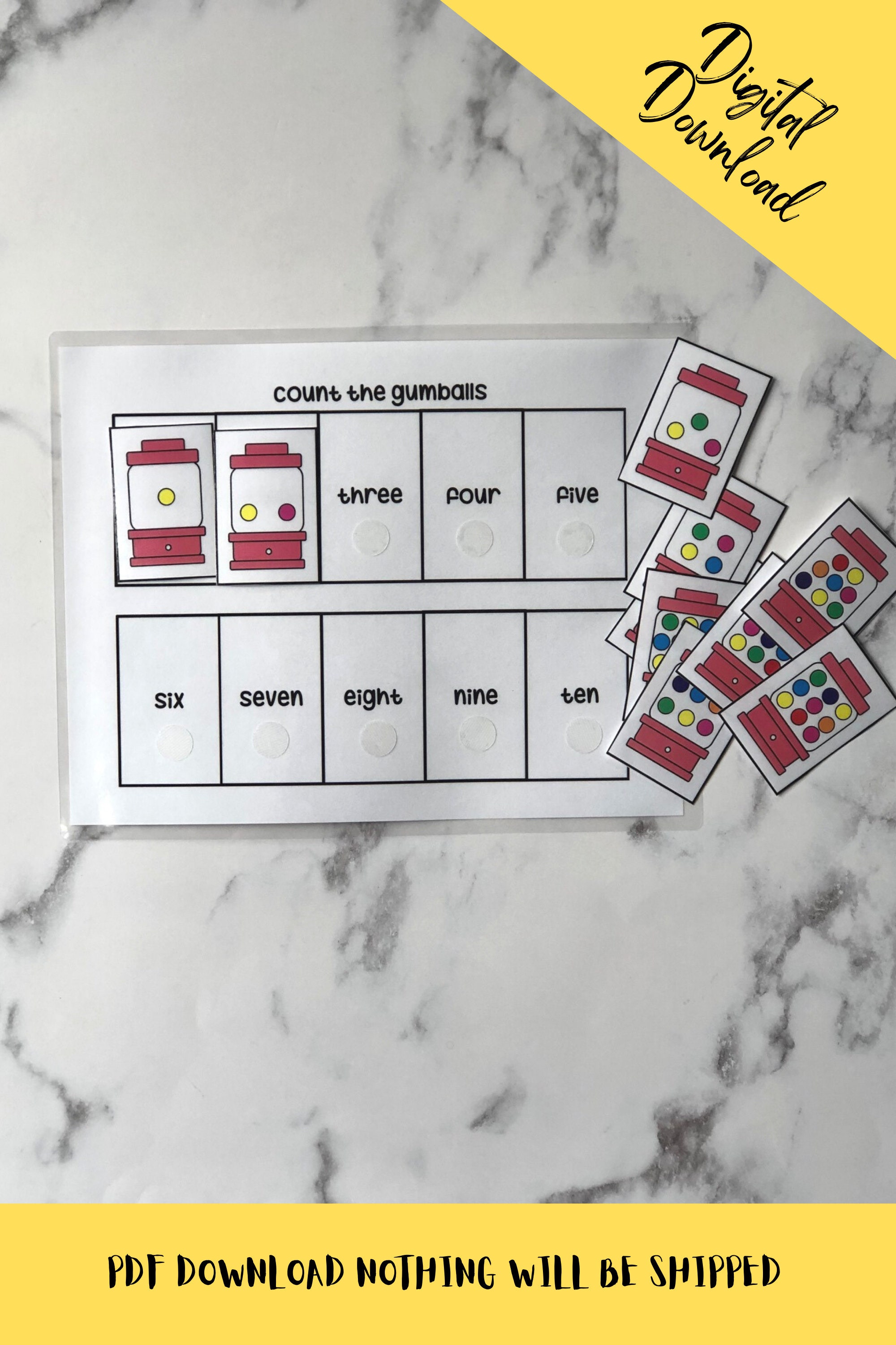 Gumball Numbers 1-10 & Counting Printable Busy Book. Gumball Numbers ...