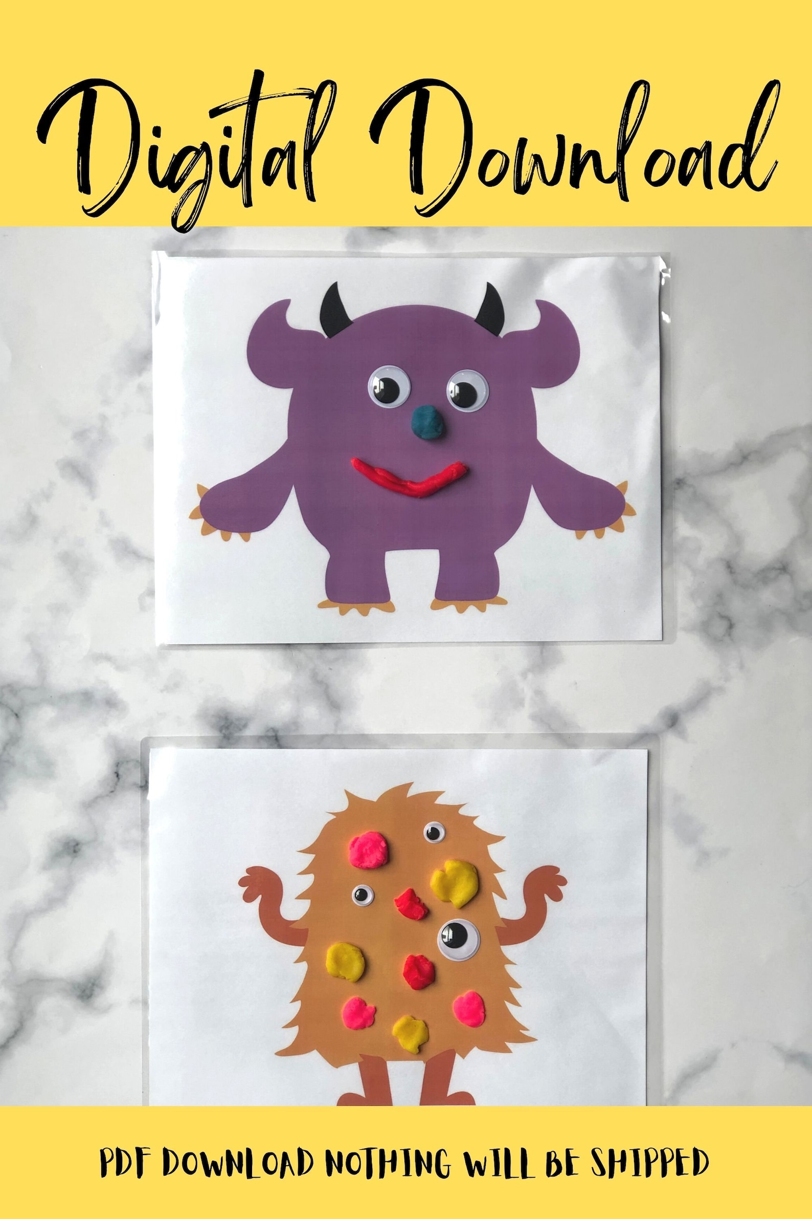 Monster Playdough Mat Printable, Playdough Activity Mat, Toddler ...