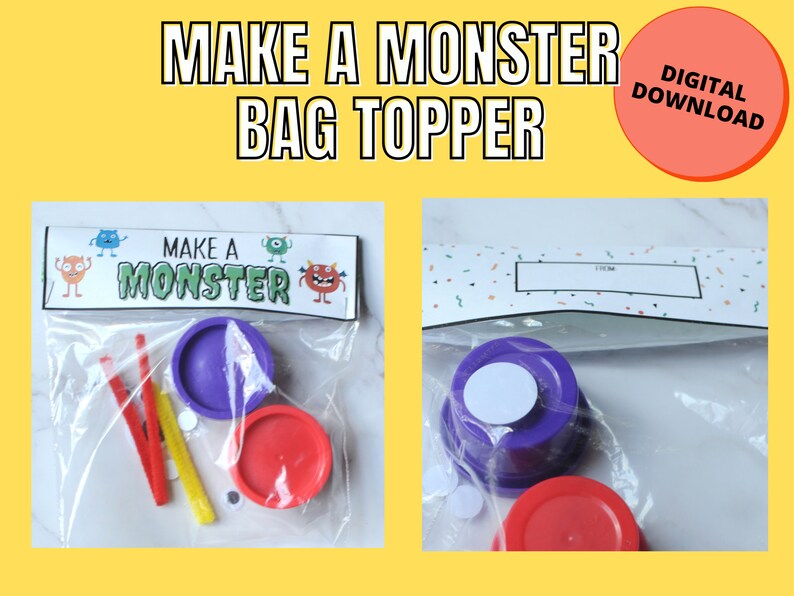 Make Your Own Monster Tag, Make a Monster Bag Topper, Monster Birthday ...