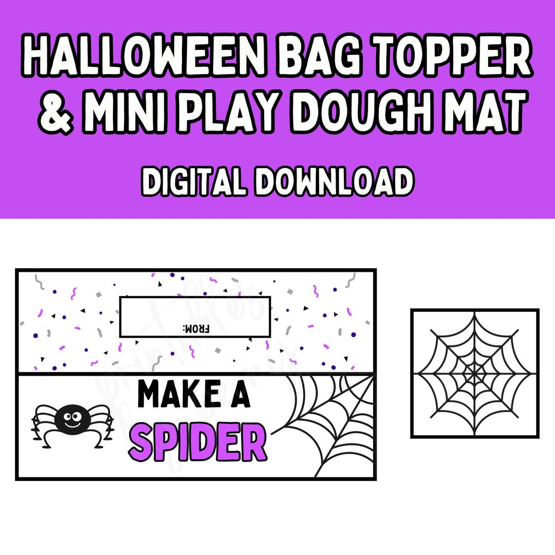 DIY Play Dough Halloween Kit Bag Toppers, Playdoh Printable Party Favor ...