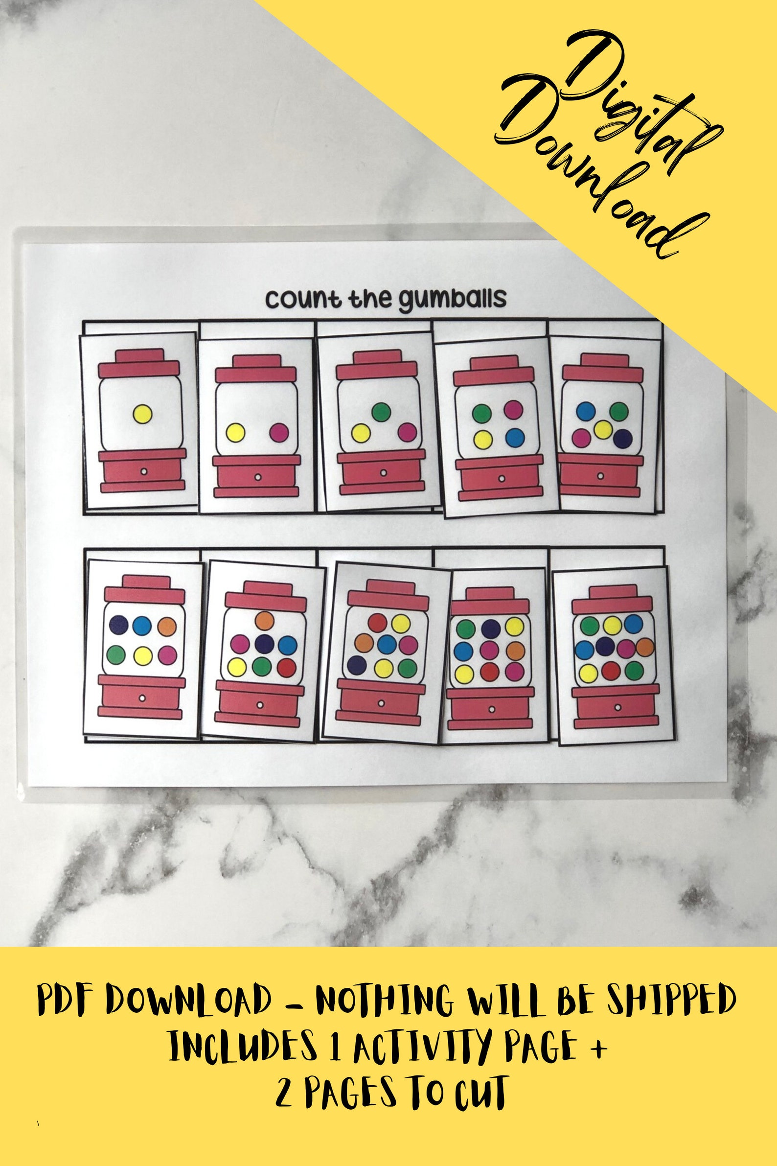 Gumball Numbers 1-10 & Counting Printable Busy Book. Gumball Numbers ...