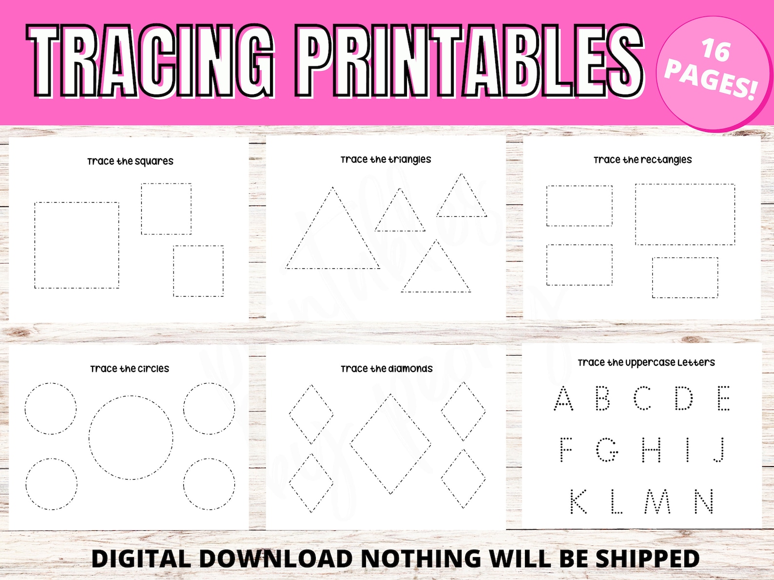 Tracing, Printable Alphabet Letters, Numbers, Shapes Tracing Pages ...