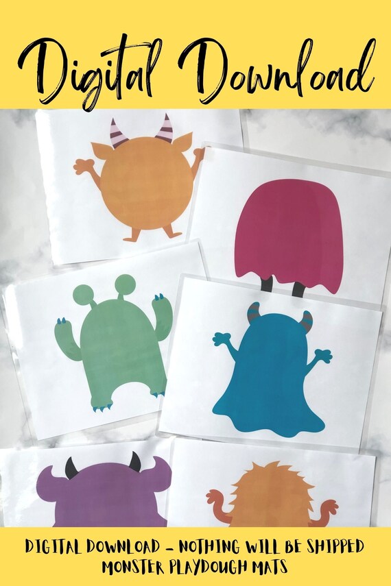 Monster Playdough Mat Printable Playdough Activity Mat | Etsy
