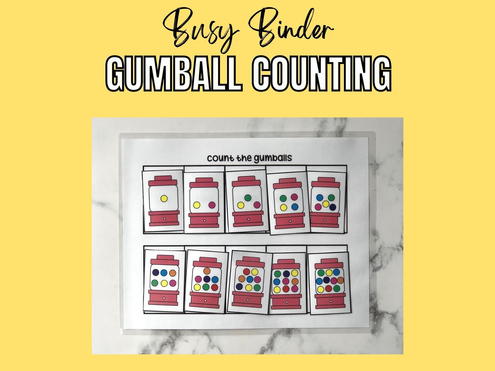 Gumball Numbers 1-10 & Counting Printable Busy Book. Gumball Numbers ...