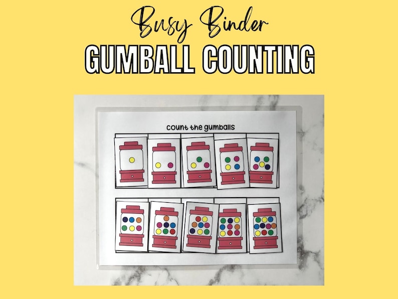 Gumball Numbers 1-10 & Counting Printable Busy Book. Gumball Numbers ...