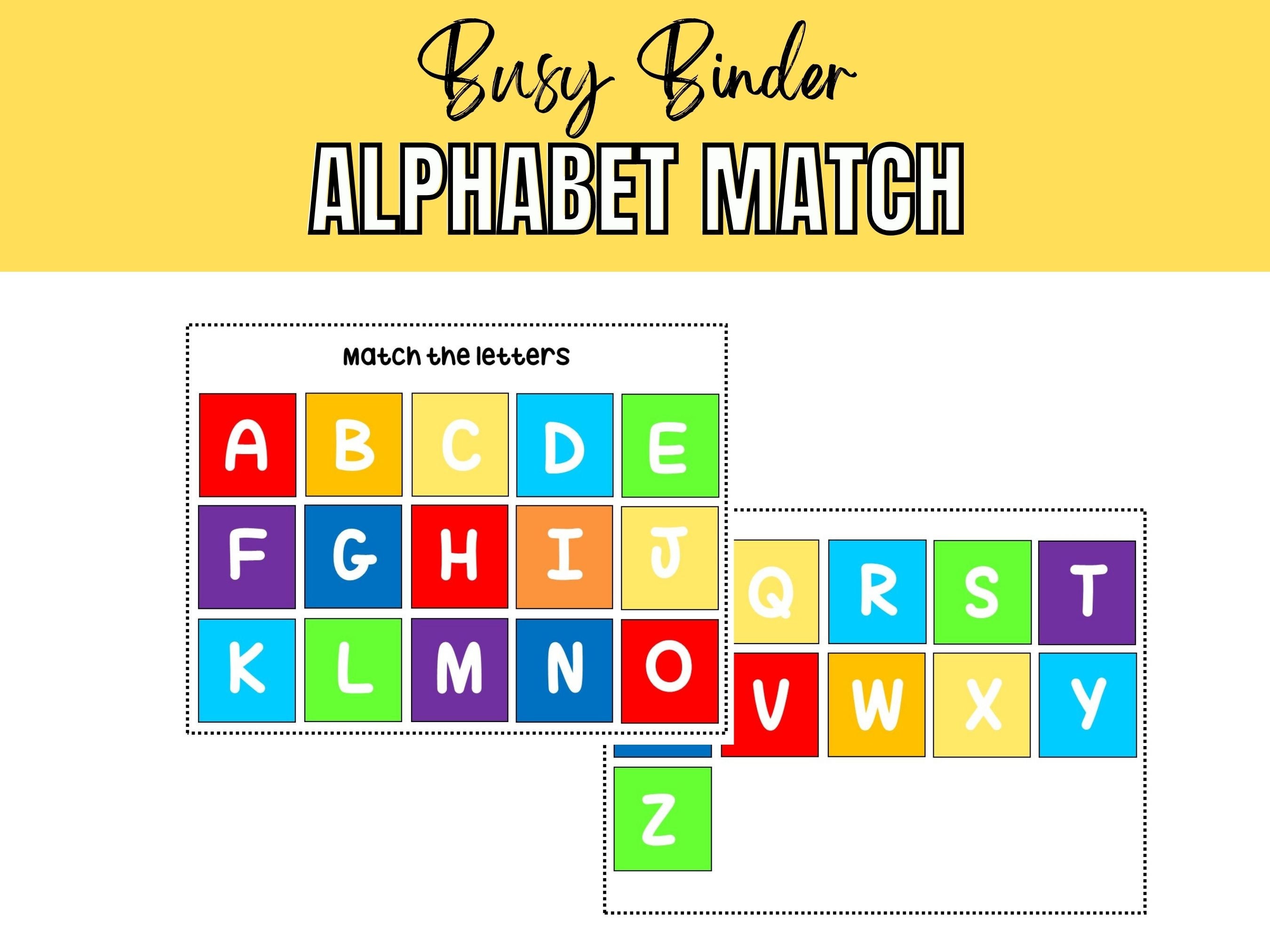 Colorful Alphabet Busy Binder Printable, Rainbow Alphabet Match ...