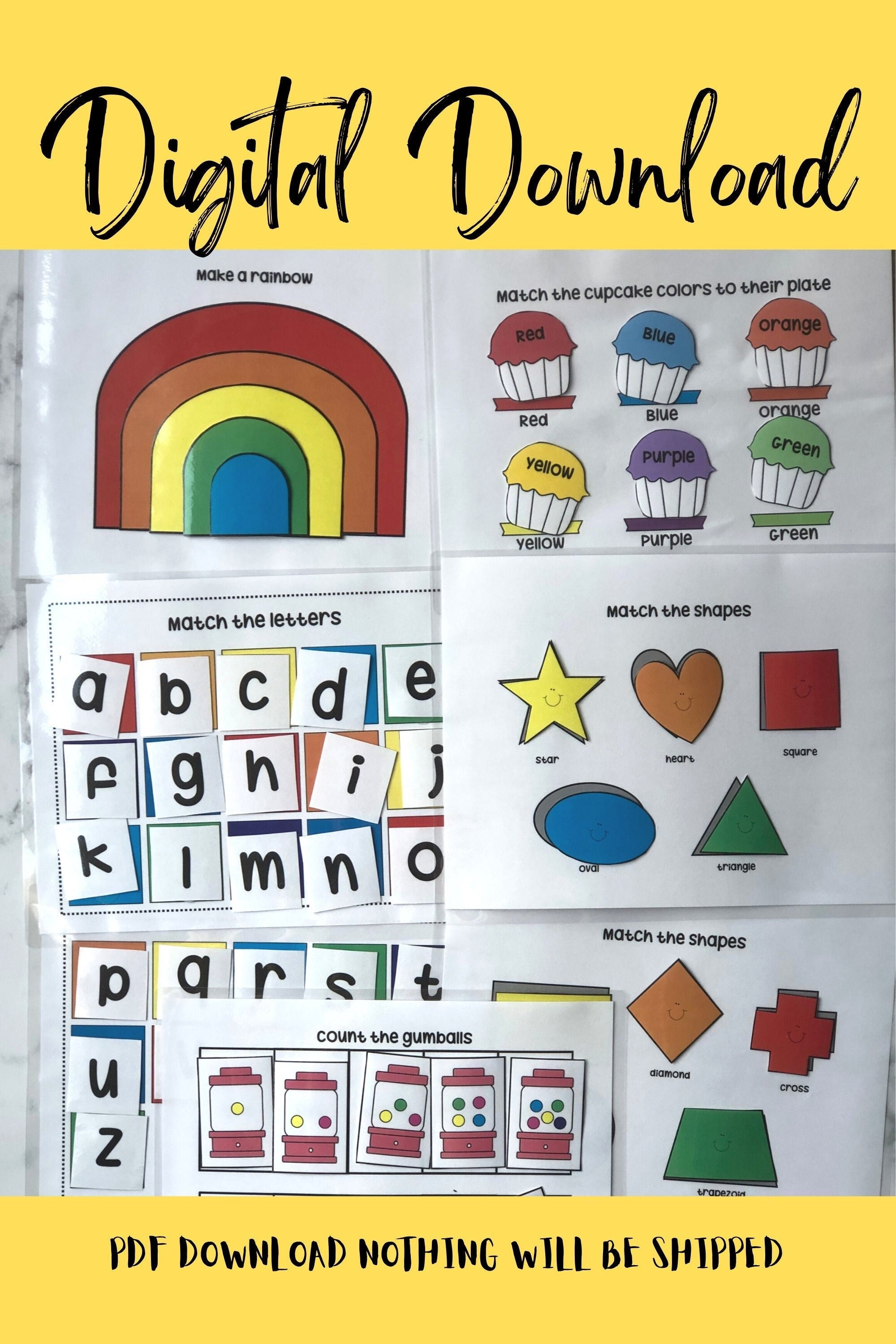 Toddler Busy Book Printable, Toddler Busy Binder Printable, Homeschool ...