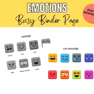 Emotions Printable, Busy Binder Feelings, Busy Binder Emotions ...