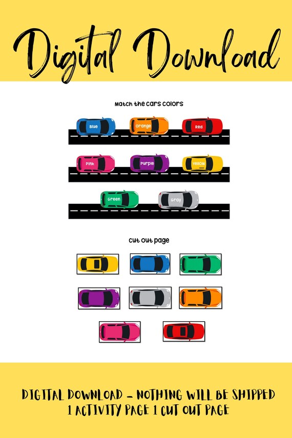 Busy Binder Color Match Up Learning Colors Colors Printable | Etsy