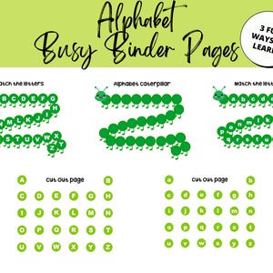 Alphabet Busy Book, Alphabet Busy Binder, Alphabet Matching Uppercase ...