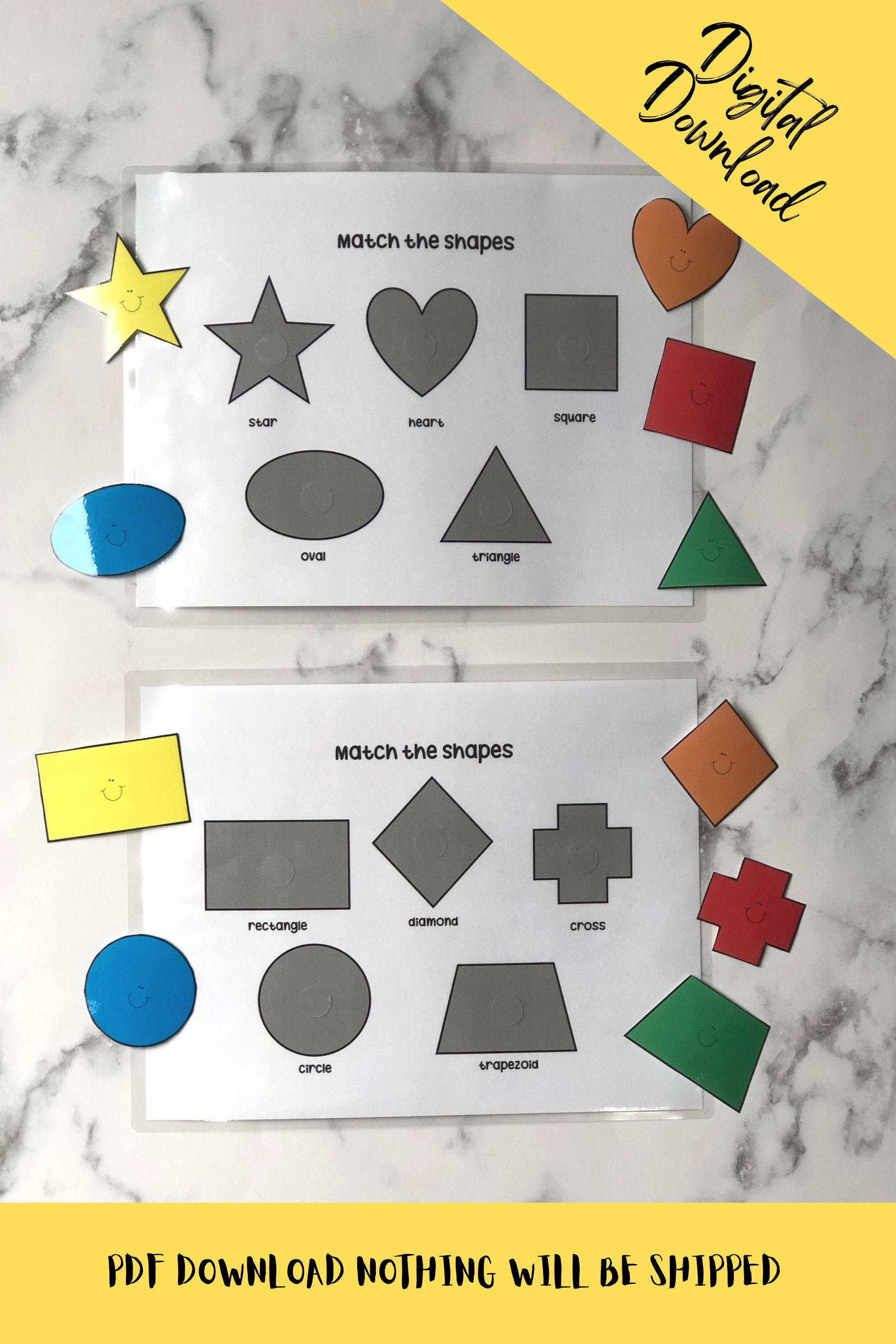 Shapes Printable Toddler Busy Book. Shape Matching Activities - Etsy