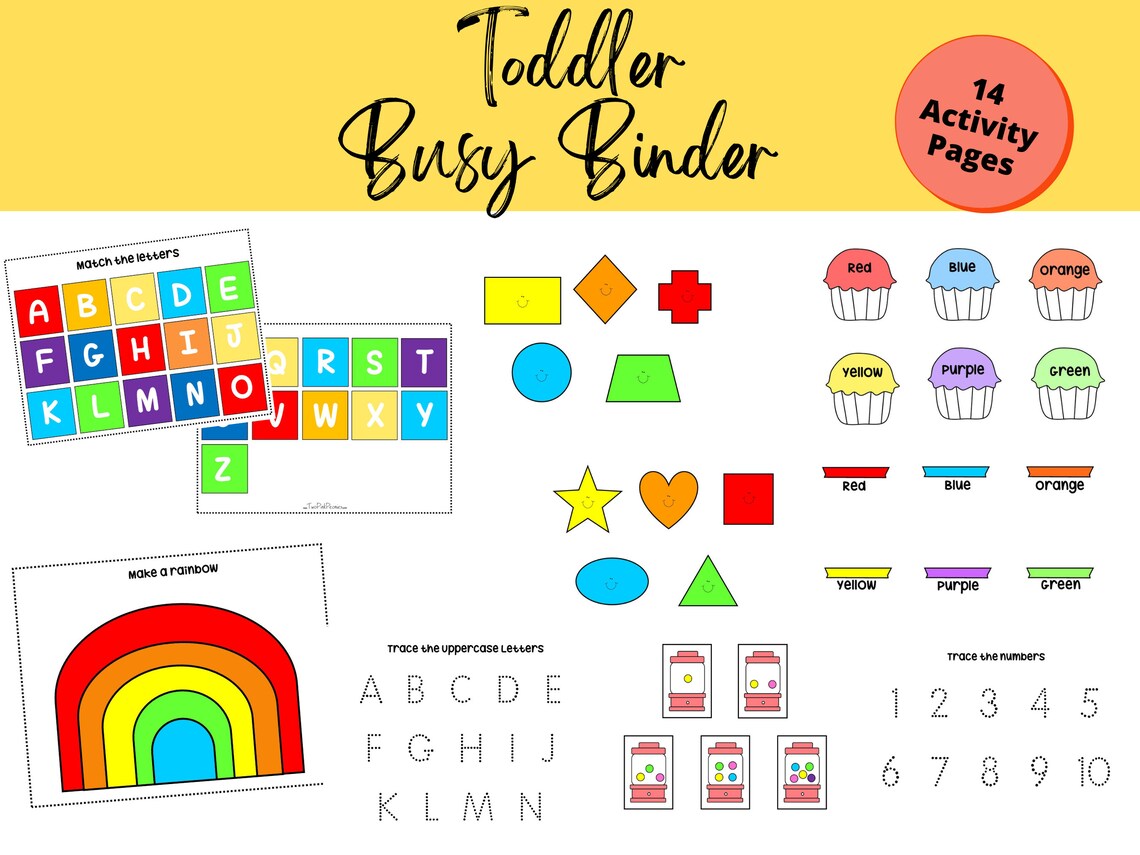 Toddler Busy Book Printable Toddler Busy Binder Printable - Etsy