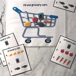 Shopping List Grocery Game, Pretend Play Educational Play, Busy Binder ...