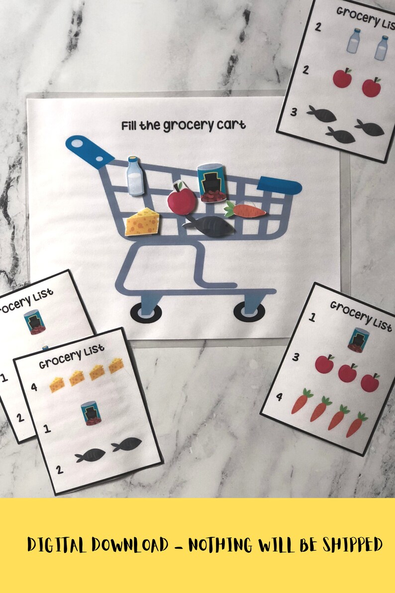 Shopping List Grocery Game, Pretend Play Educational Play, Busy Binder ...
