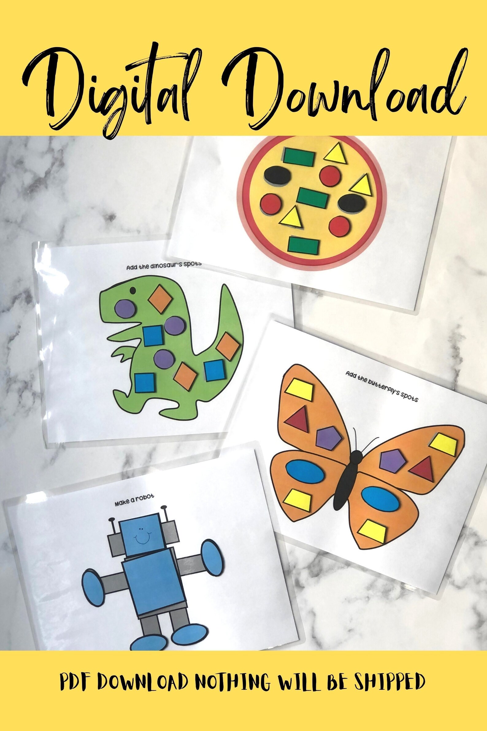 Shapes Printable for Busy Binders or Busy Book. Preschool Shapes ...