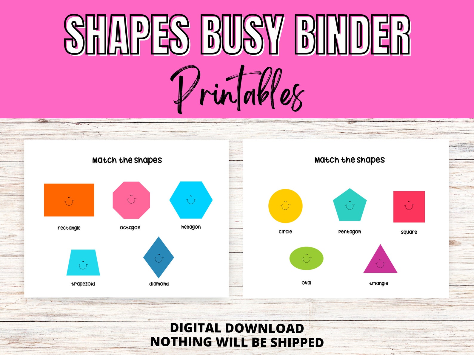Shapes Printable Toddler Busy Book. Shape Matching Activities - Etsy