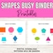 Shapes Printable Toddler Busy Book. Shape Matching Activities - Etsy