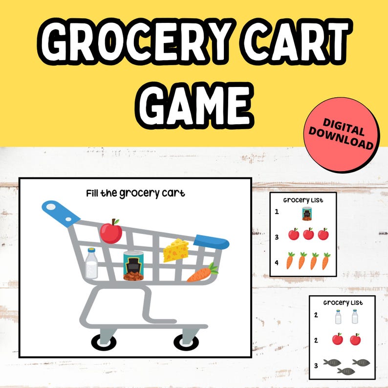 Shopping List Grocery Game, Pretend Play Educational Play, Busy Binder ...