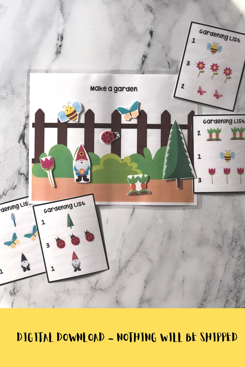 Garden Printable for Kids, Busy Binder Printable, Busy Book Game ...