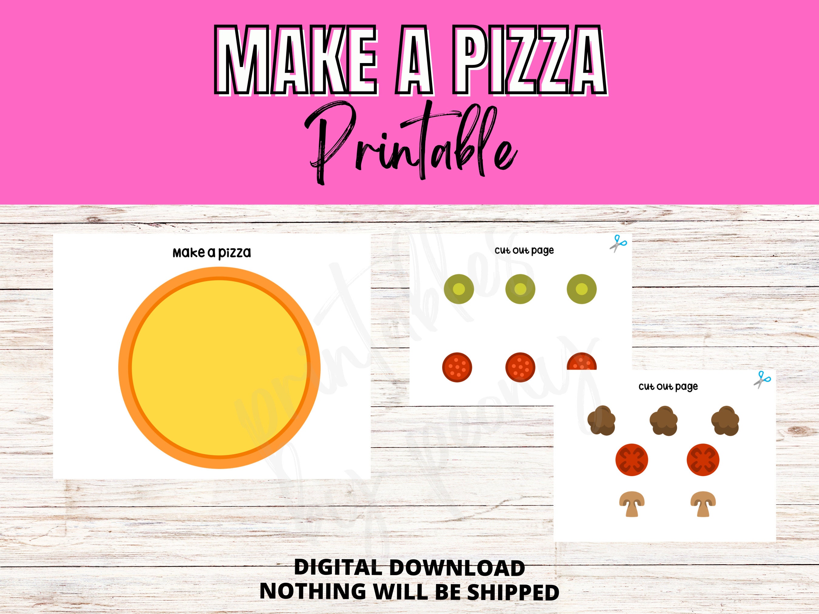 Printable Make Your Own Pizza Counting Game, Busy Binder, Printable ...
