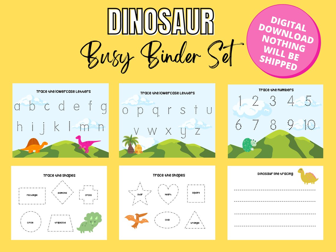 Dinosaur Busy Book Printable, Dinosaur Busy Binder Printable ...