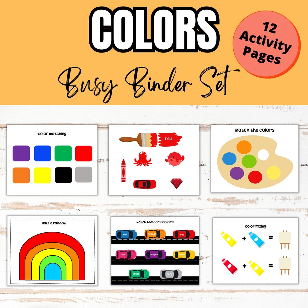 Color Matching Printable, Busy Binder Colors Printable, Color Sorting ...