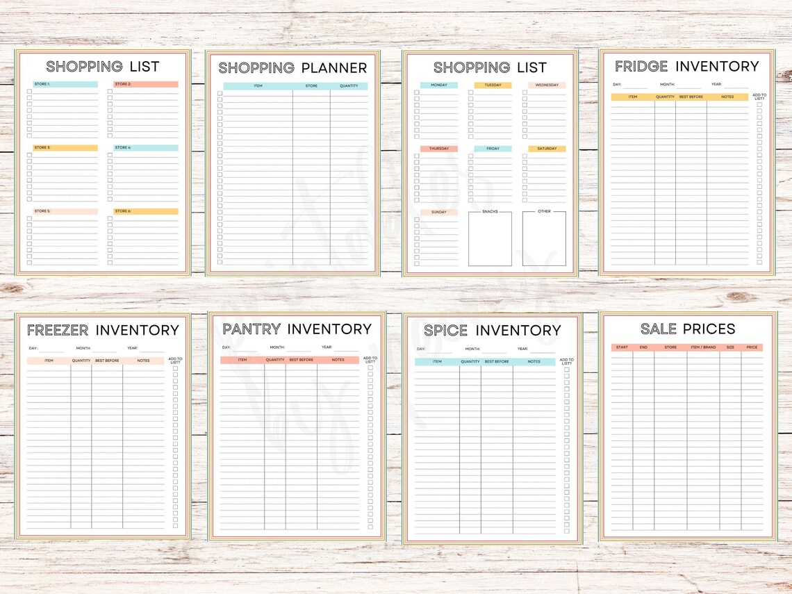Printable Grocery List With Meal Planner, Weekly Meal Planner With ...