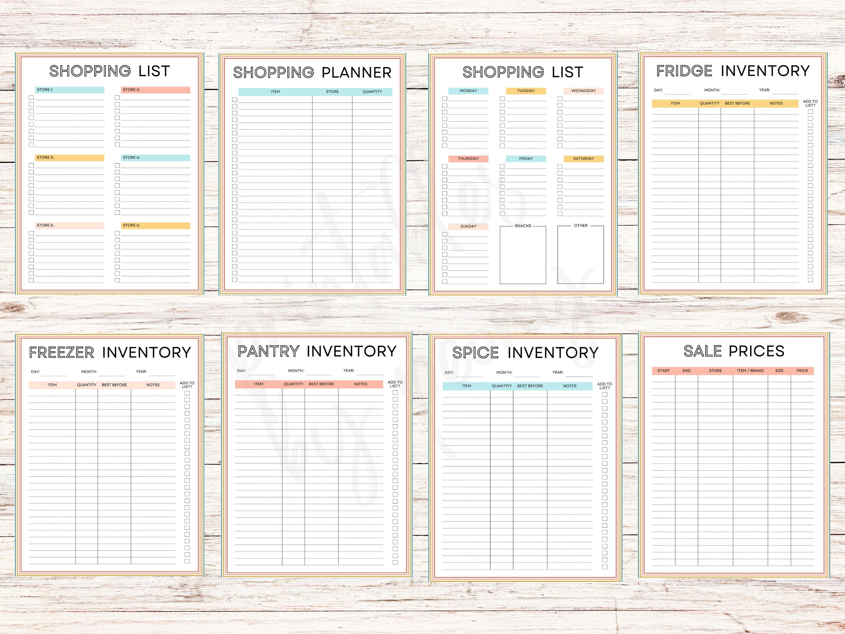 Printable Grocery List With Meal Planner, Weekly Meal Planner With ...