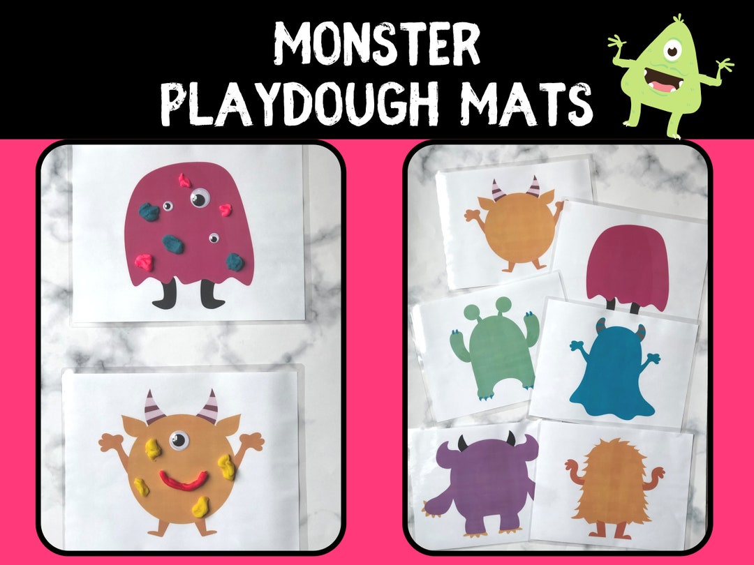 Monster Playdough Mat Printable, Playdough Activity Mat, Toddler ...