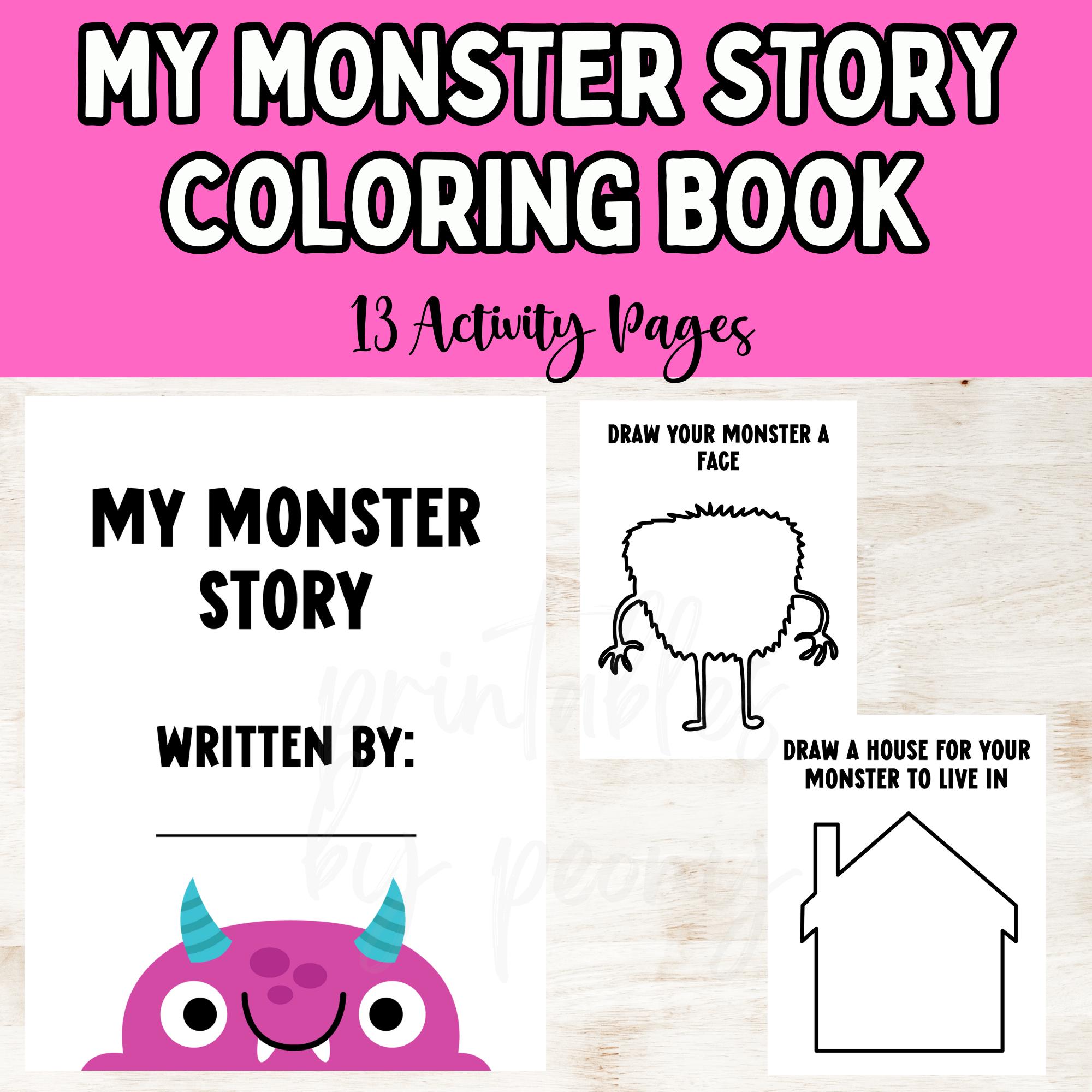 Monster Coloring Book for Kids, Create Your Own Monster, Printable Kids ...
