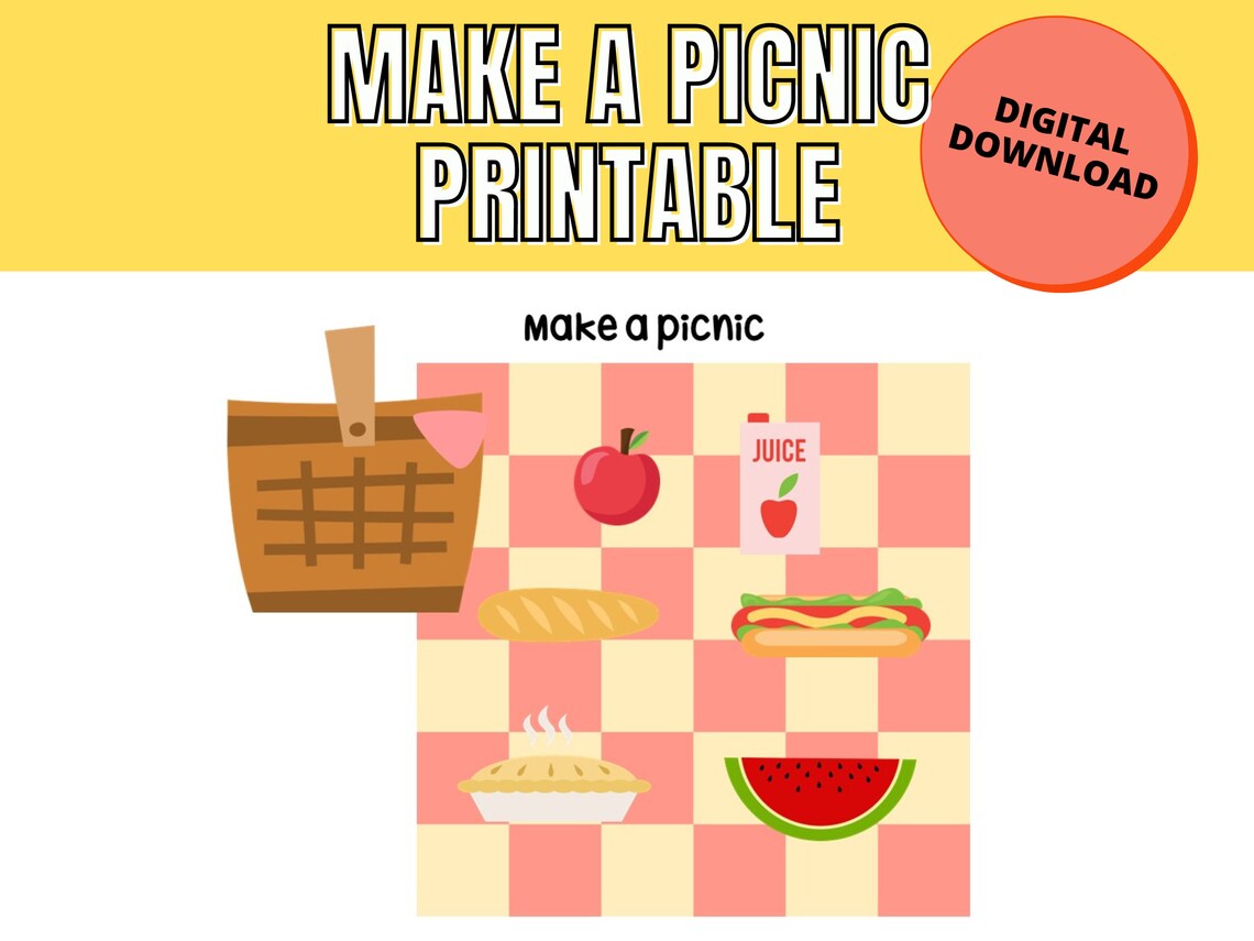 Make a Picnic, Busy Binder Printable, Busy Book Game, Printable Game ...