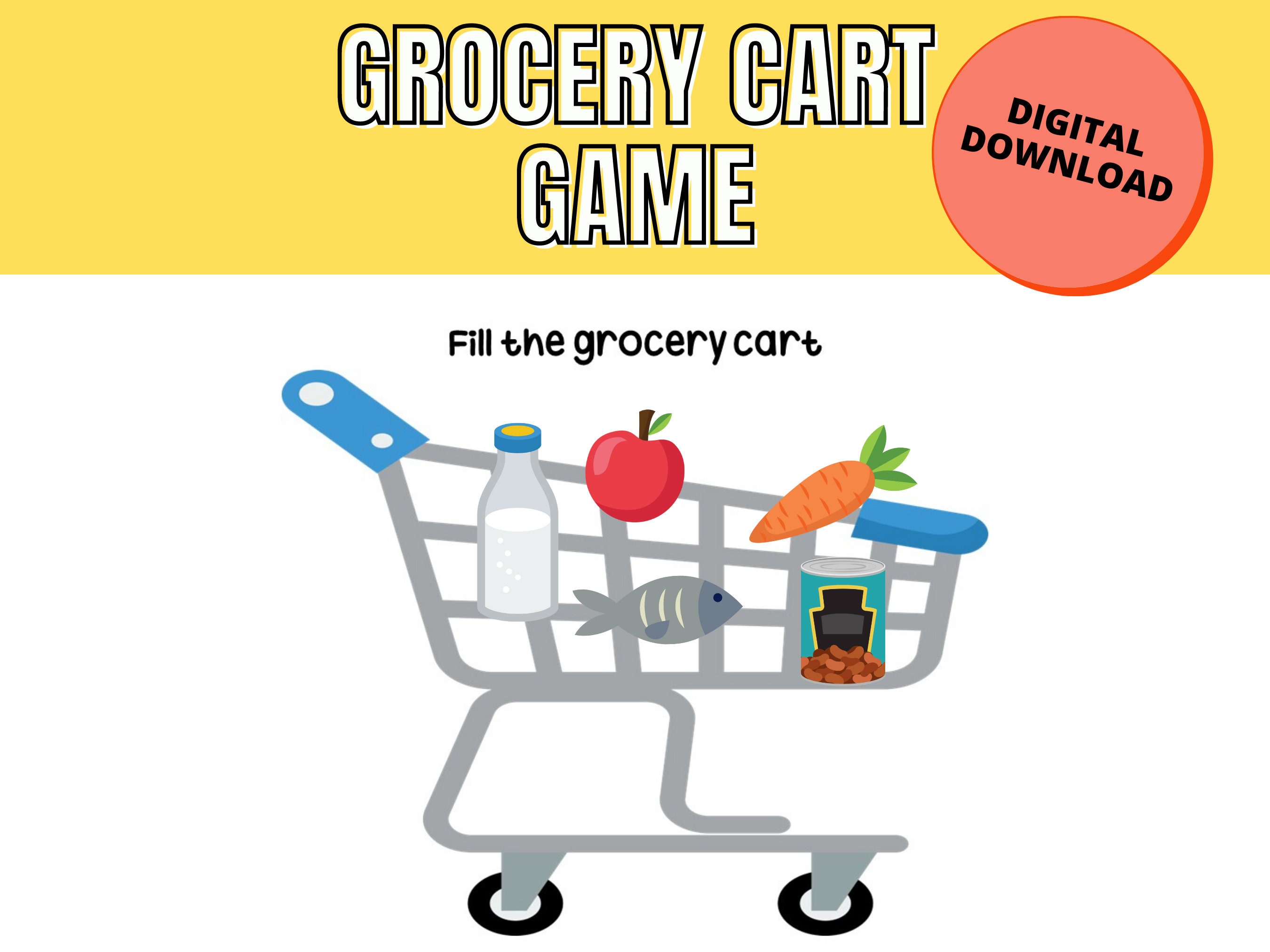 Shopping List Grocery Game, Pretend Play Educational Play, Busy Binder ...