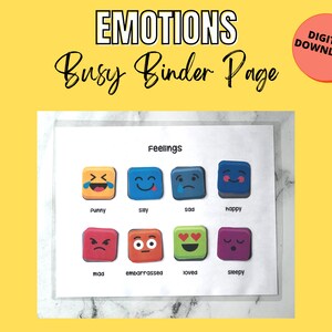 Emotions Printable, Busy Binder Feelings, Busy Binder Emotions ...