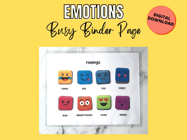 Emotions Printable, Busy Binder Feelings, Busy Binder Emotions ...